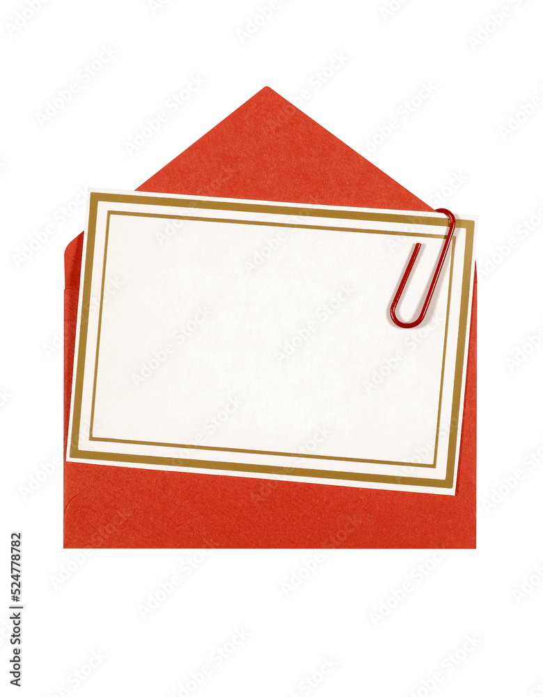 Invitation card with red envelope isolated transparent background photo ...