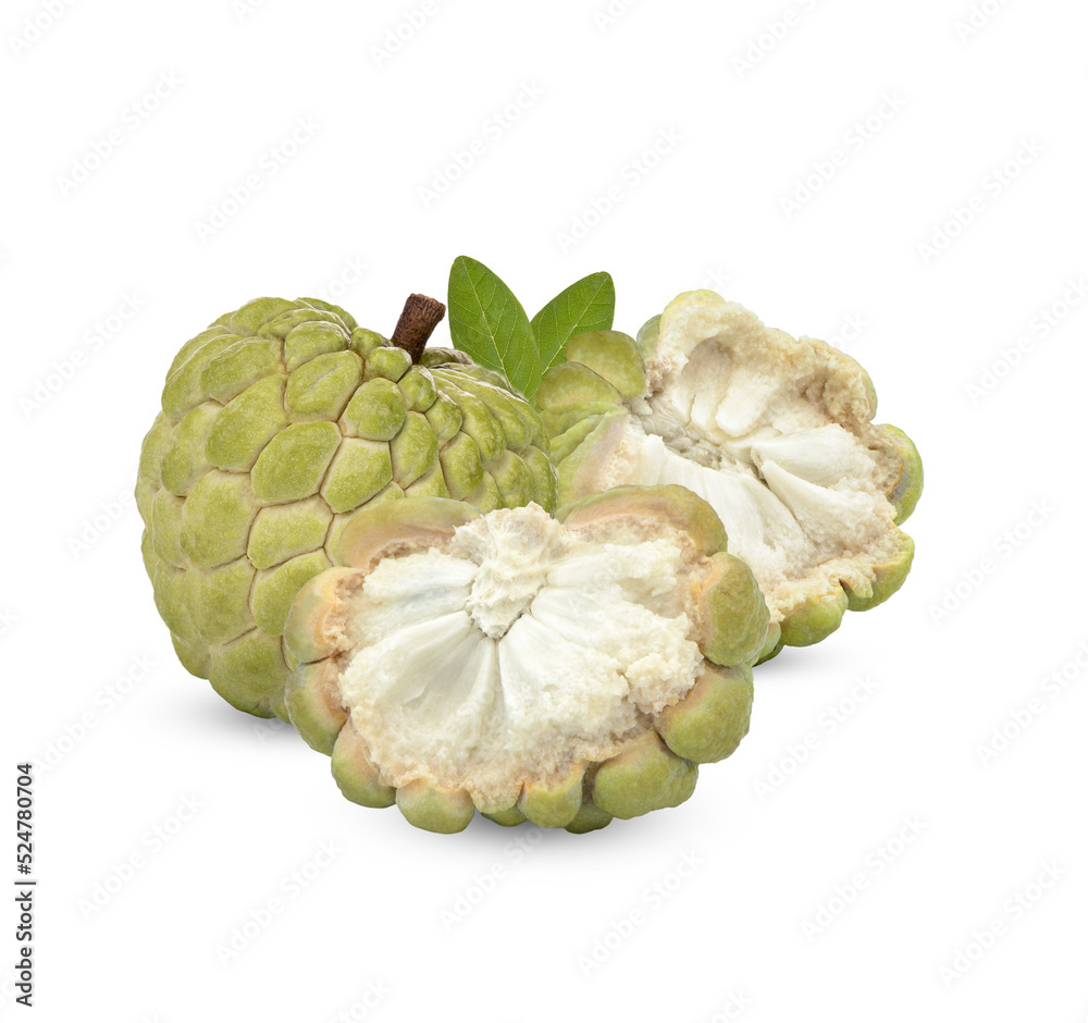Custard apple isolated on transparent background (.PNG) Stock Photo ...