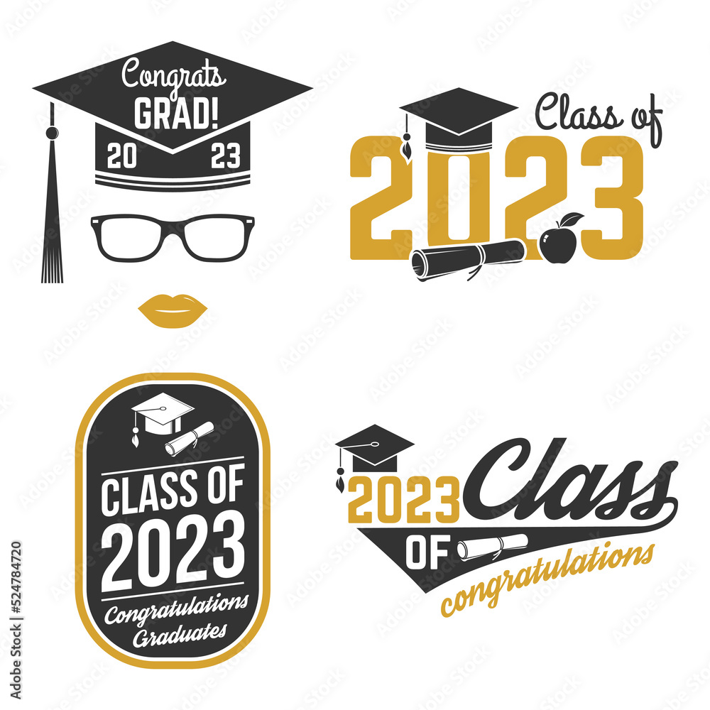 Set of Vector Class of 2023 badges Concept for shirt, print, seal ...