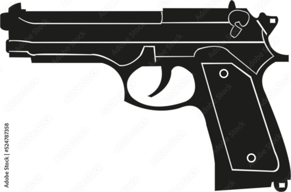 hand gun pistol svg vector cut file cricut silhouette and design for ...