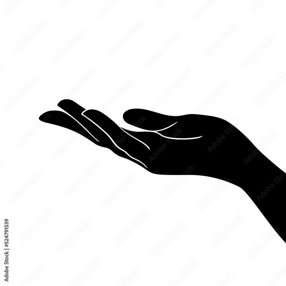 Hand gestures. black hand gesture like a silhouette or shadow of hands ...