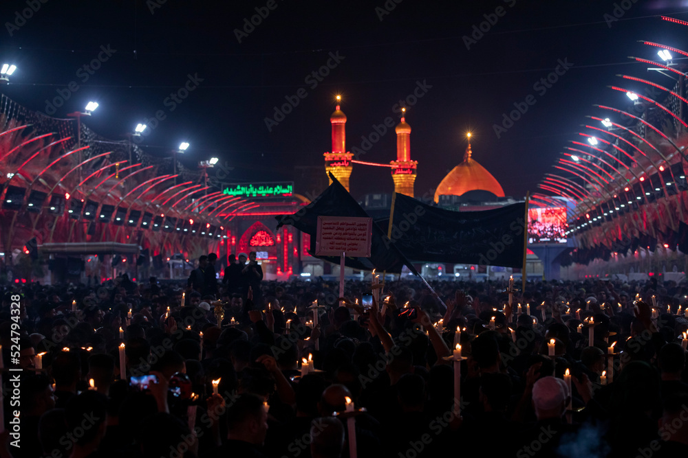 The sacred month of Muharram Ashura in Karbala, Iraq, the shrine of ...