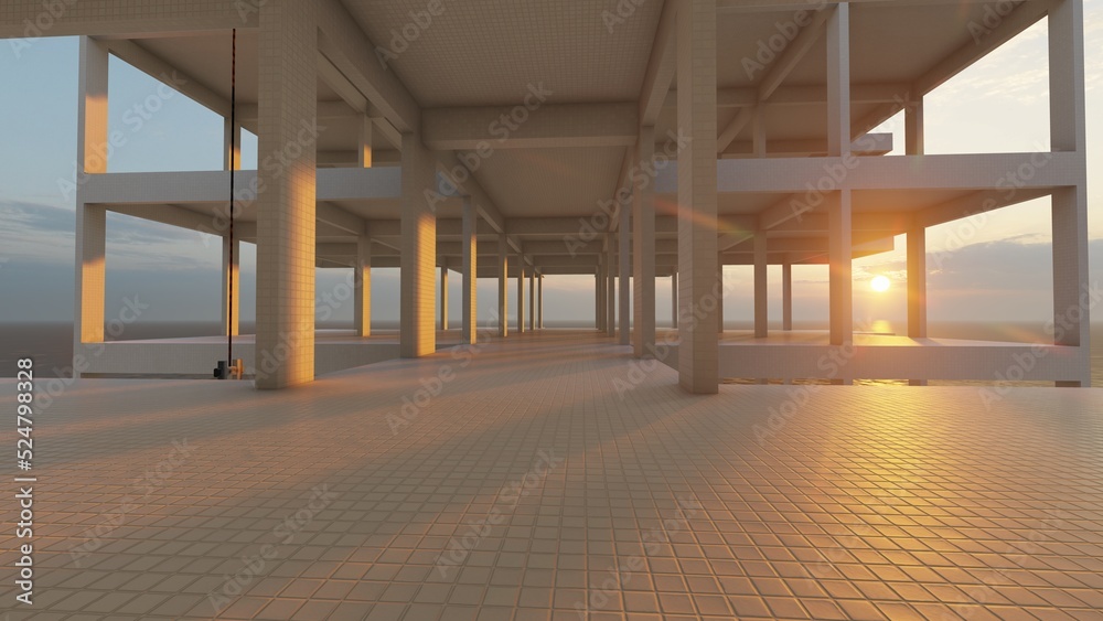 liminal space abandoned building Stock Illustration | Adobe Stock