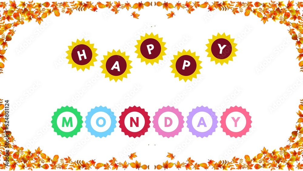 Happy Monday alphabet letter on white background. Happy Monday Text ...