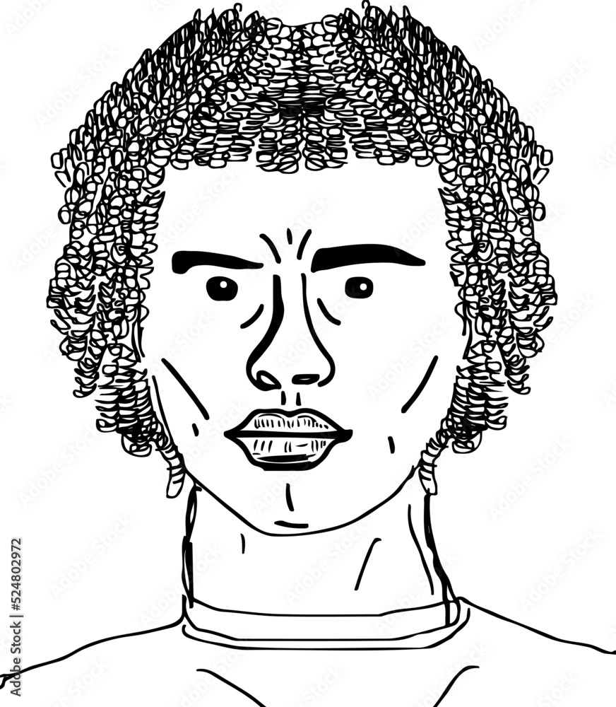 South African man face cartoon drawing, African man face sketch drawing ...