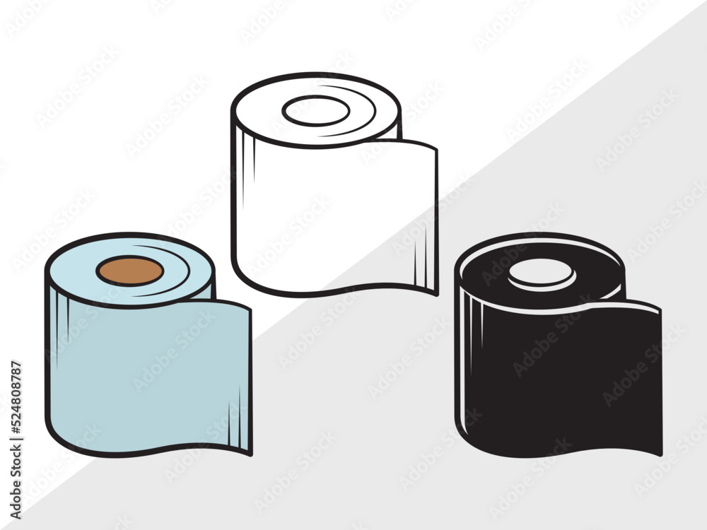 Toilet Paper Clipart SVG, Hanging Tissue Paper Svg, Tissue Paper Svg ...