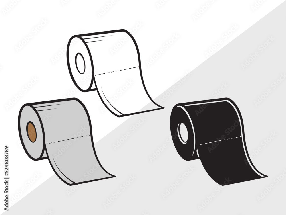 Vecteur Stock Toilet Paper Clipart SVG, Hanging Tissue Paper Svg ...