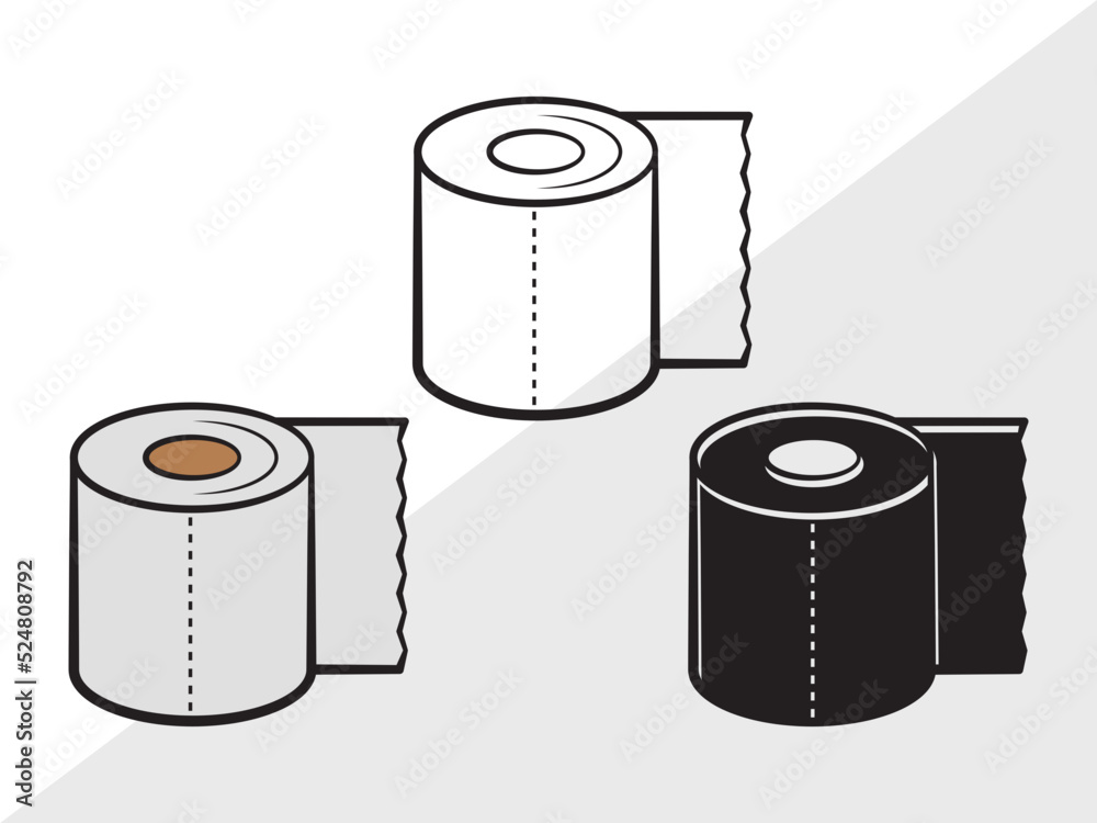 Stockvector Toilet Paper Clipart SVG, Hanging Tissue Paper Svg, Tissue ...