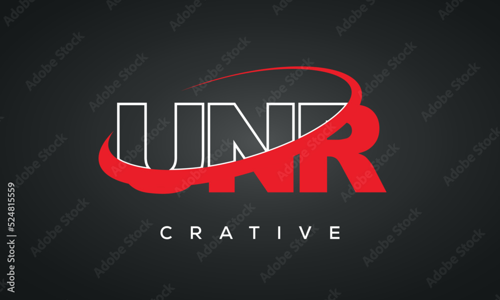 UNR letters typography monogram logo , creative modern logo icon with ...