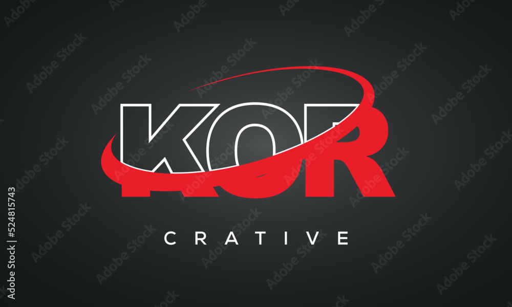 KOR letters typography monogram logo , creative modern logo icon with ...
