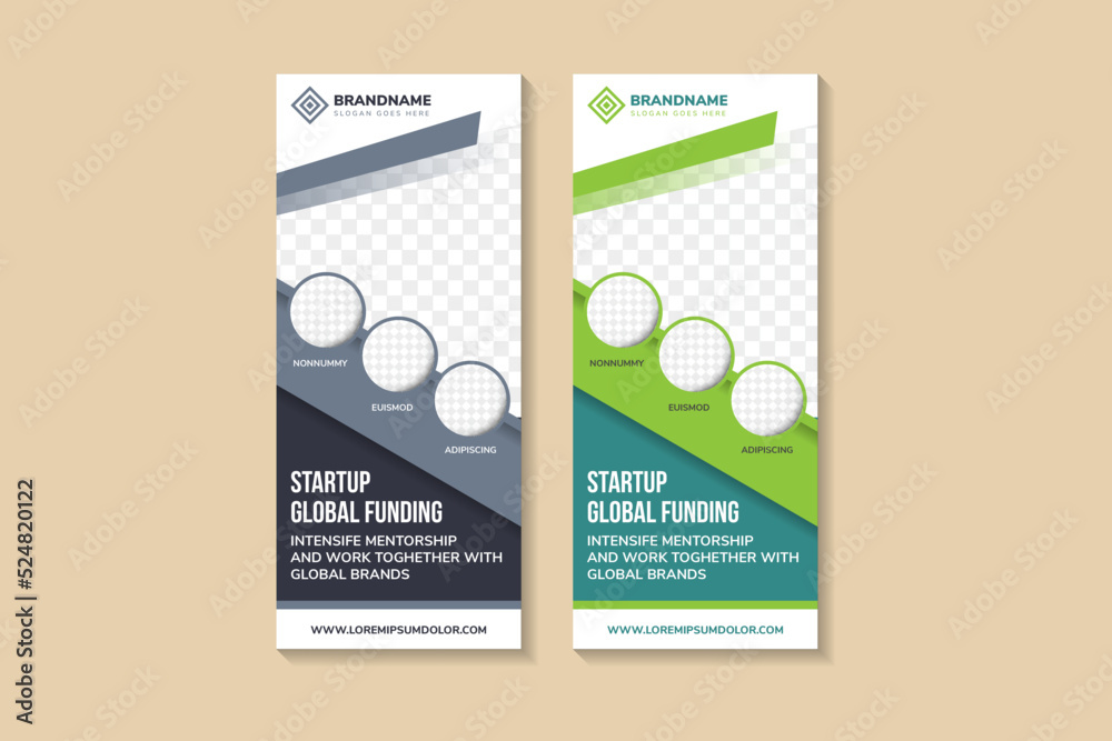 Set of abstract design of roll up banner stand template flyer vector ...