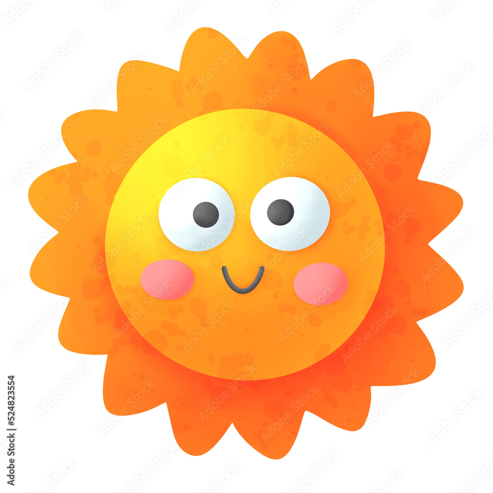 Cartoon sun symbol face icon Stock Illustration | Adobe Stock