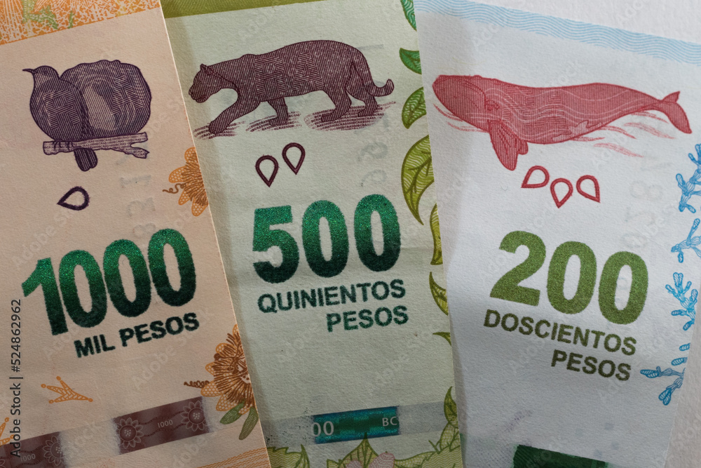 billetes de 1000, 500 y 200 pesos argentinos, los billetes de mayor ...