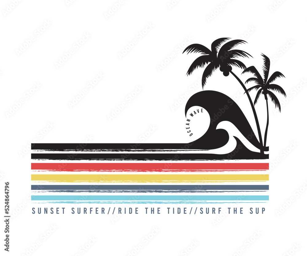 Ocean wave, sunset surfer, ride the tide, surf the sup, sunset. surf ...