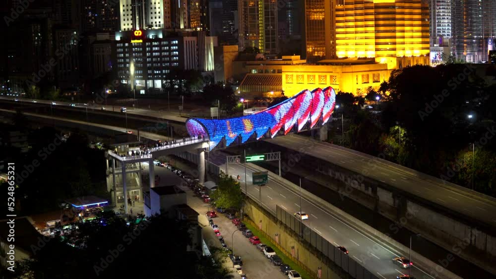 KUALA LUMPUR, MALAYSIA, August 13, 2022 : realtime footage of a ...