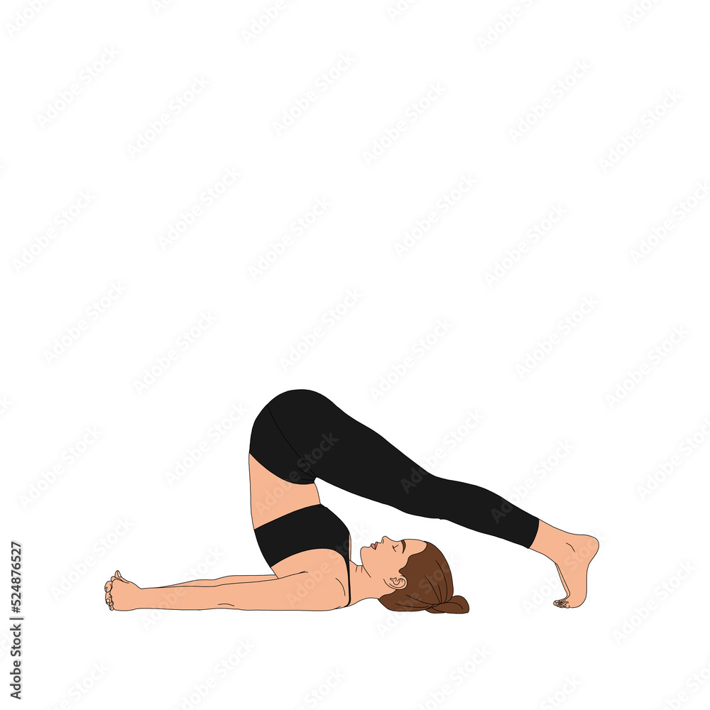 PNG Plough Pose / Halasana. Woman practicing doing yoga asana exercise ...