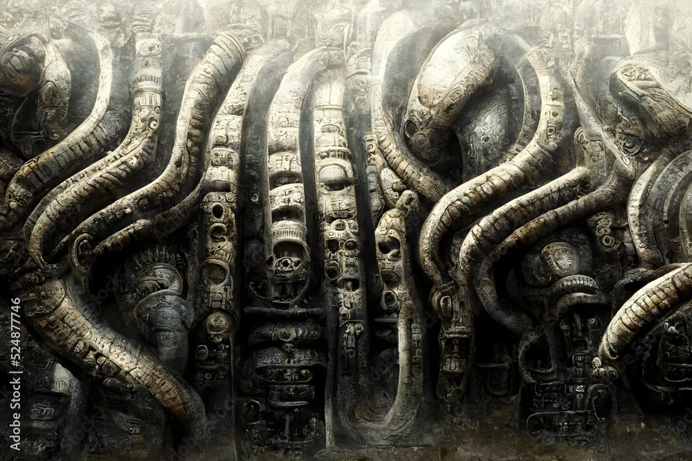 giger style biomechanics texture and background, neural network ...