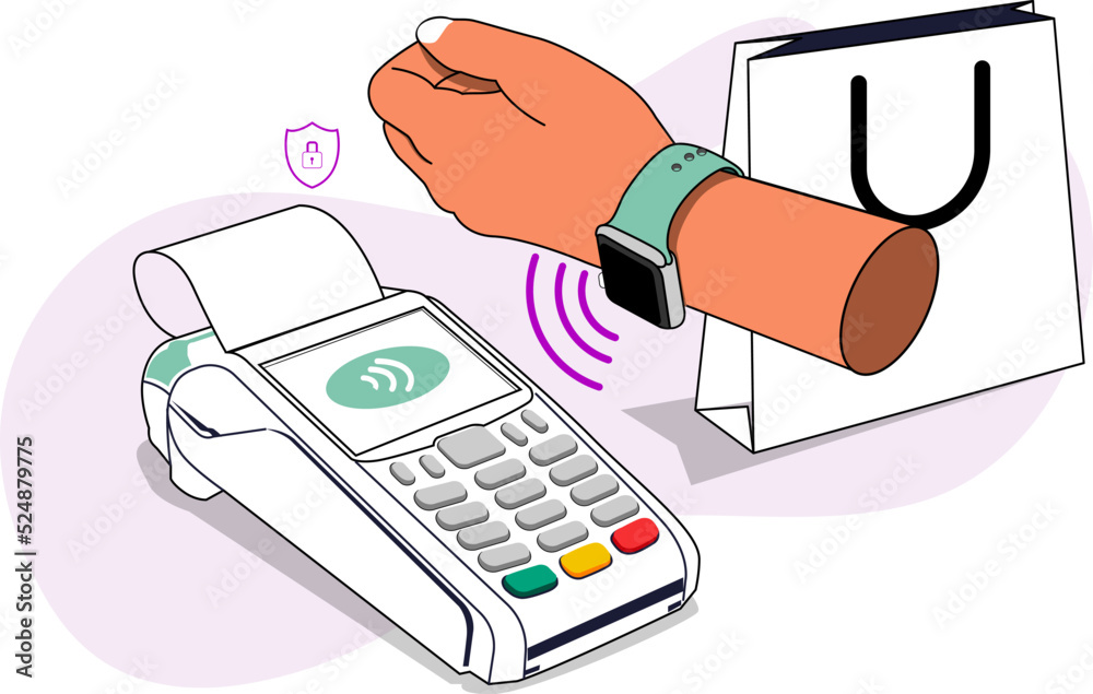 Making payment at store for point of sale ( POS ) concept vector ...