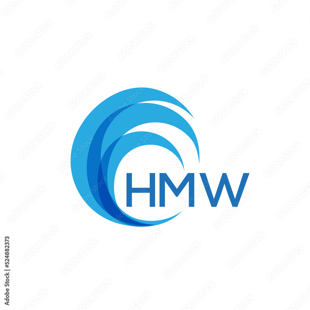 HMW letter logo. HMW blue image on white background. HMW Monogram logo ...