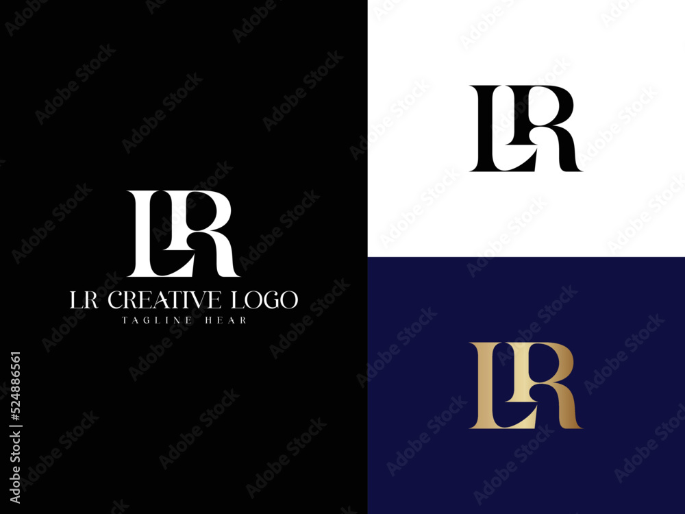 LR luxury fashion logo or RL modern logo, golden, creative, minimal ...