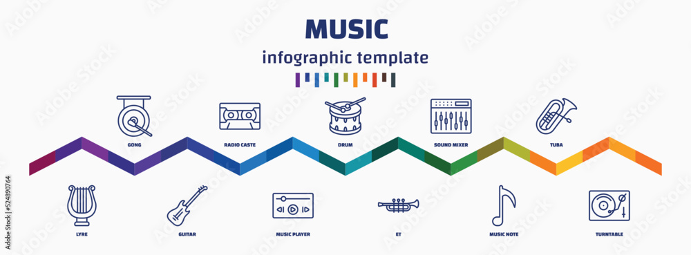 infographic template with icons and 11 options or steps. infographic ...