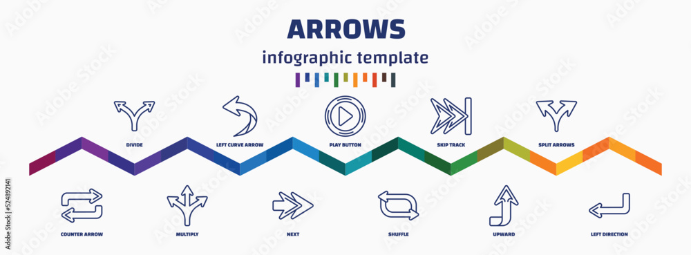 Vecteur Stock infographic template with icons and 11 options or steps ...