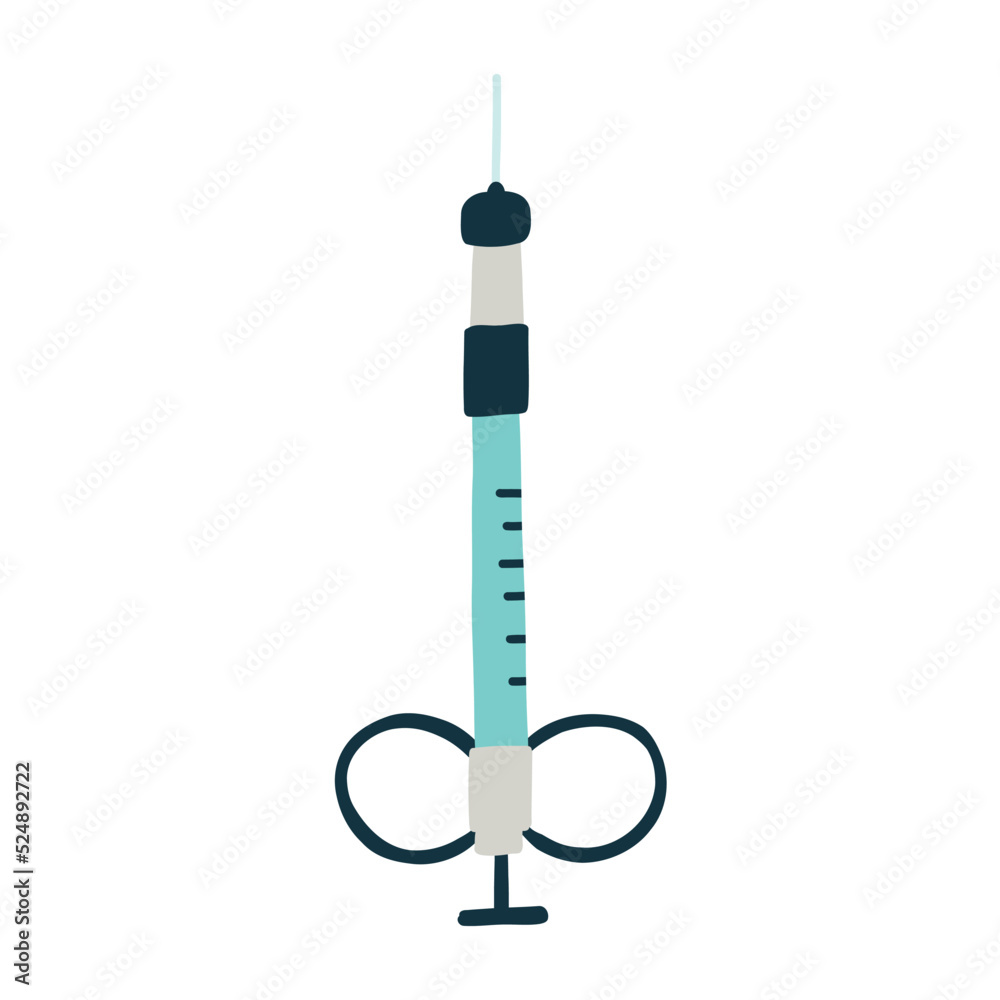 Dental syringe anesthetic injection. Tooth medical instrument element ...