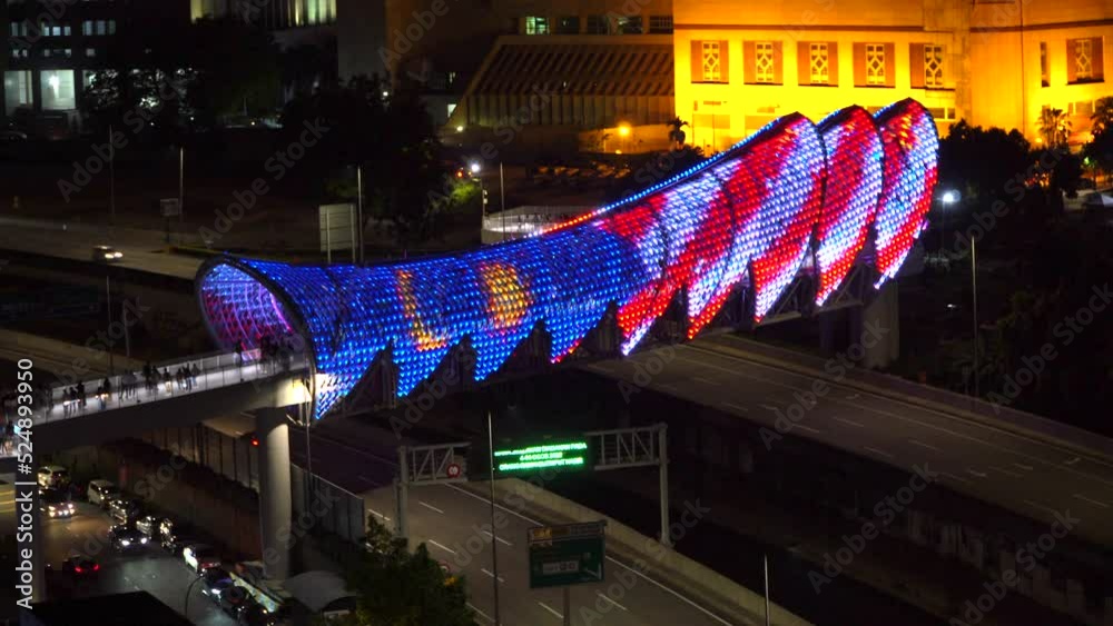 KUALA LUMPUR, MALAYSIA, August 13, 2022 : realtime footage of a ...