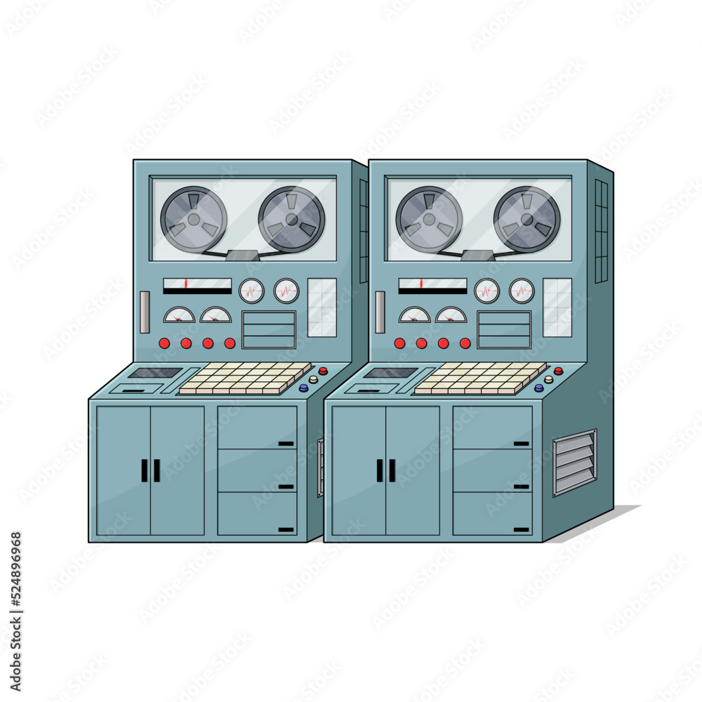 Mainframe computer old vector isolated on white background Stock Vector ...