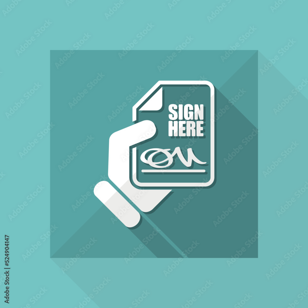 Sign on document Stock Vector | Adobe Stock