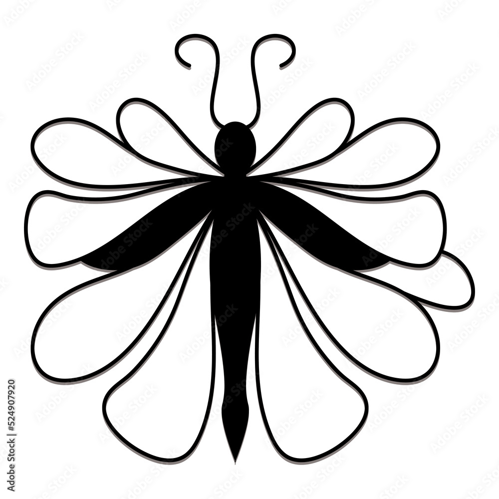 butterfly outline drawing for kids Stock Vector | Adobe Stock