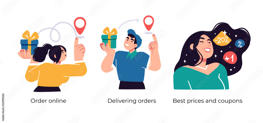 Online shopping and customer loyalty program- abstract business concept ...