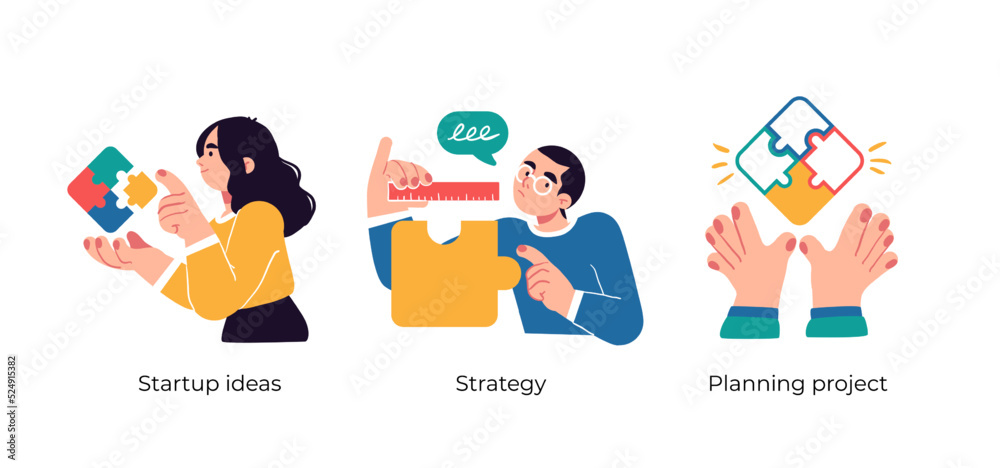 Planning and building new project- abstract business concept ...