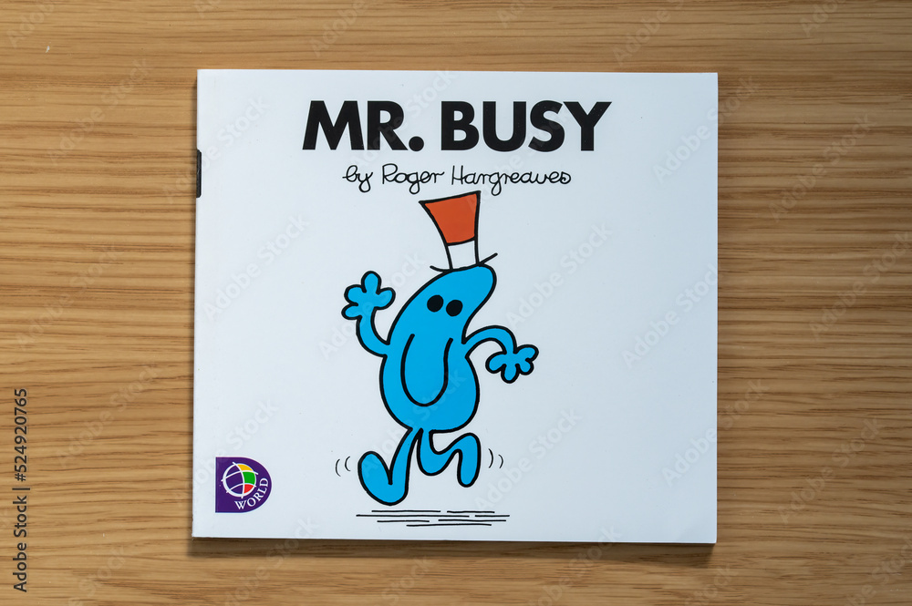 Mr Busy, front cover of Mr Men series of books Stock Photo | Adobe Stock
