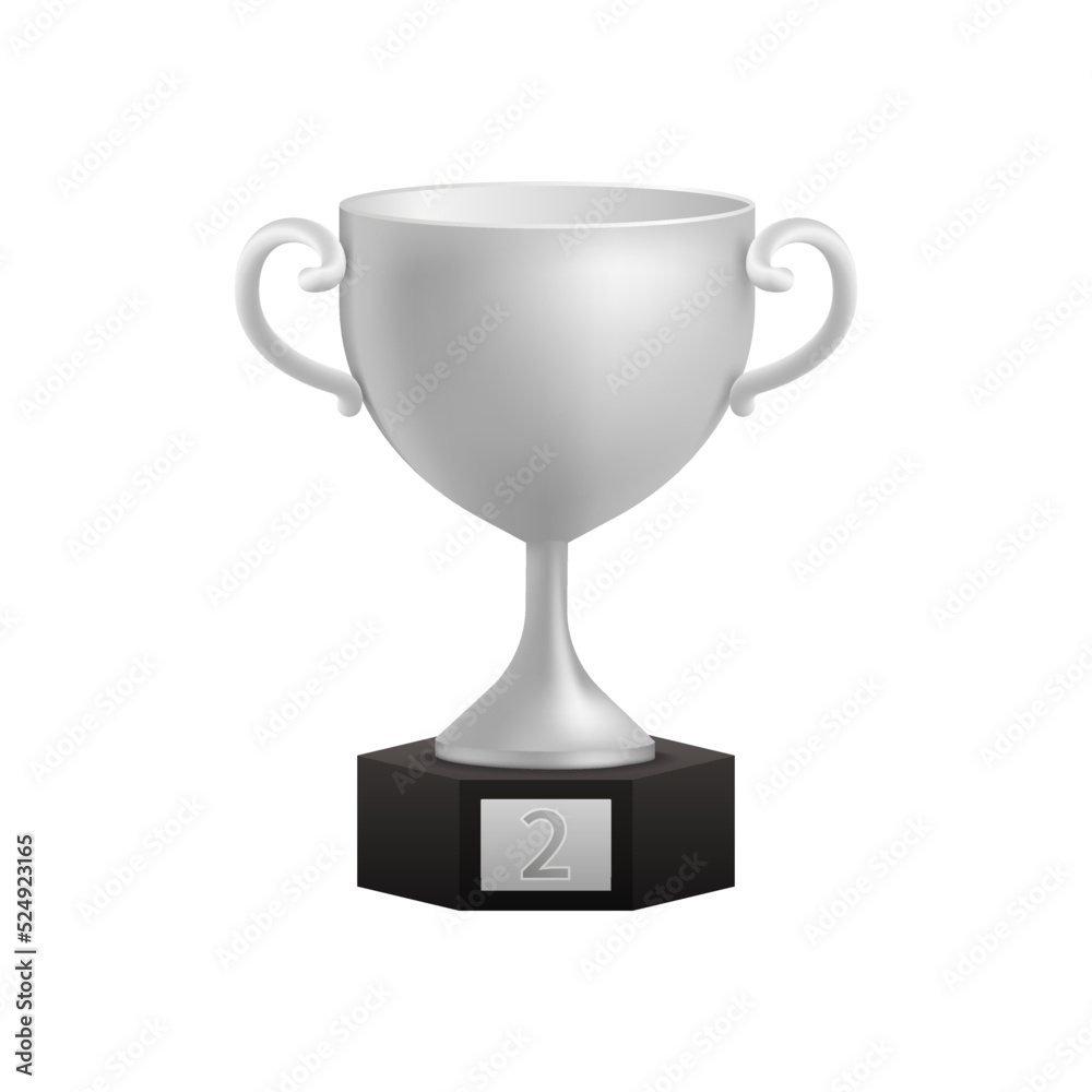 Silver cup 3d winner award 2nd place minimal, silver winners stars on ...