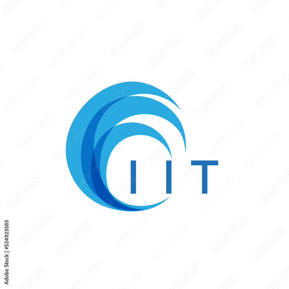 IIT letter logo. IIT blue image on white background. IIT Monogram logo ...