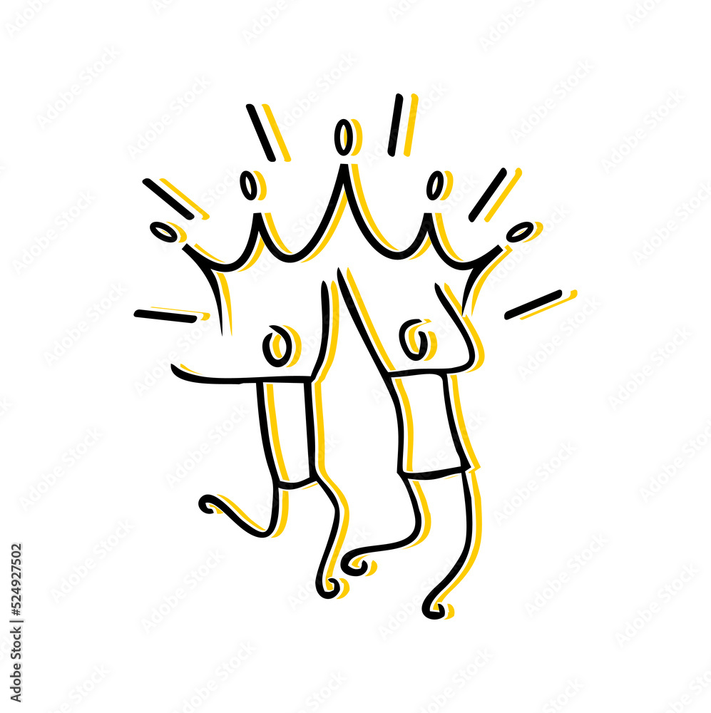 vector illustration of Stickman Figure and Crown Logo Sign Stock Vector ...