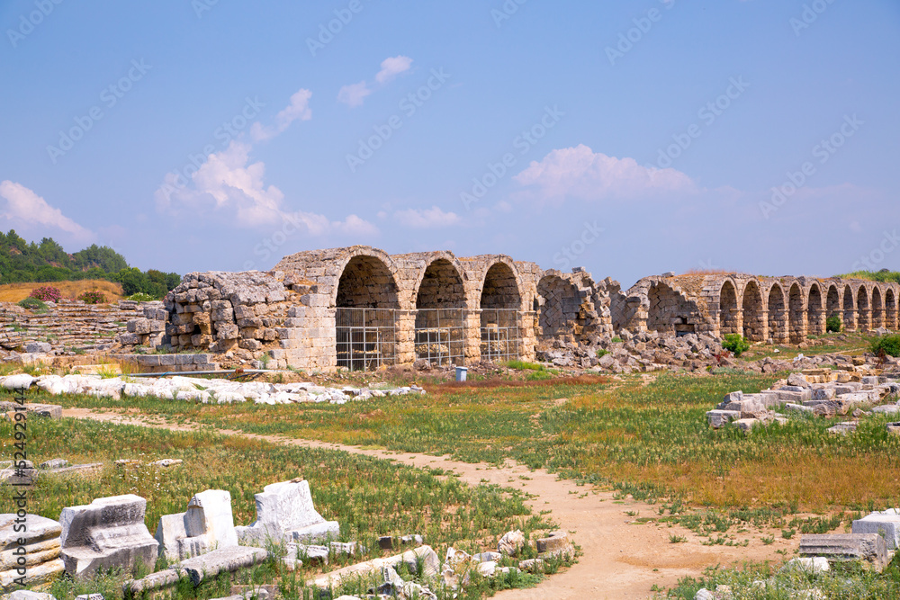Perge, Stadium ruins 234 m length, 15000 people capacity. Greco-Roman ...