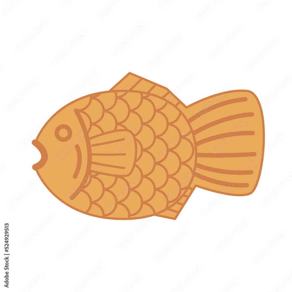 Japanese dessert fish-shaped cake filled with "Anko" sweet red bean ...