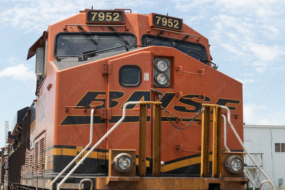BNSF Railway locomotive. BNSF is a railroad subsidiary of Berkshire ...