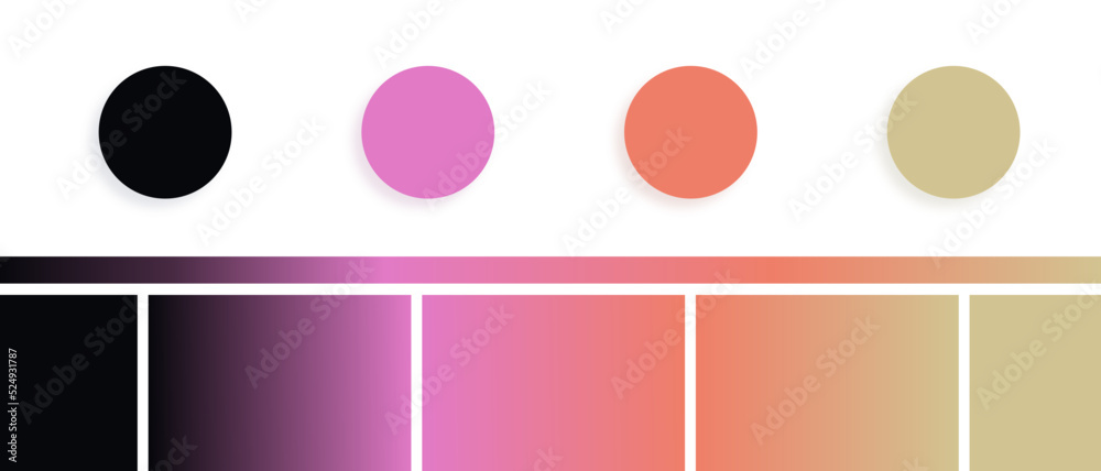 Muted tone Color Palette with gradient for web/ fashion/ illustration ...