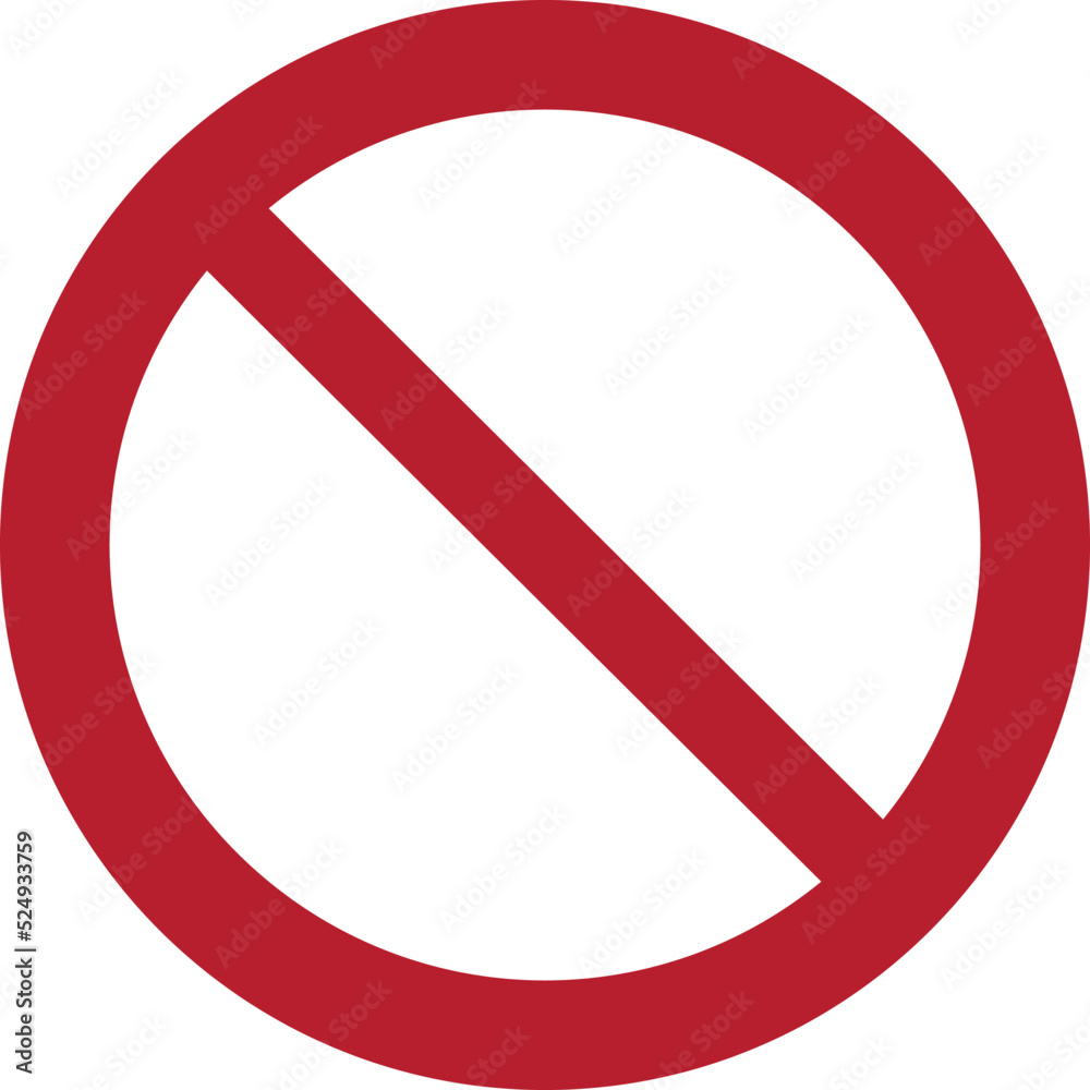 ISO 7010 P001 – General prohibition sign. Vector stop sign icon. Red no ...