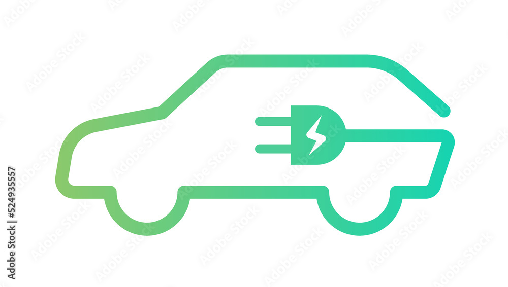 EV car electric vehicle charger logo icon. Hybrid ev car station eco ...