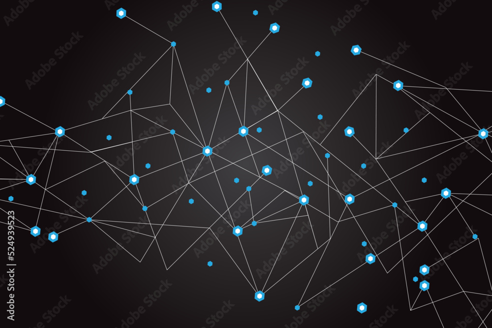 Vecteur Stock Network abstract connection isolated on black background ...