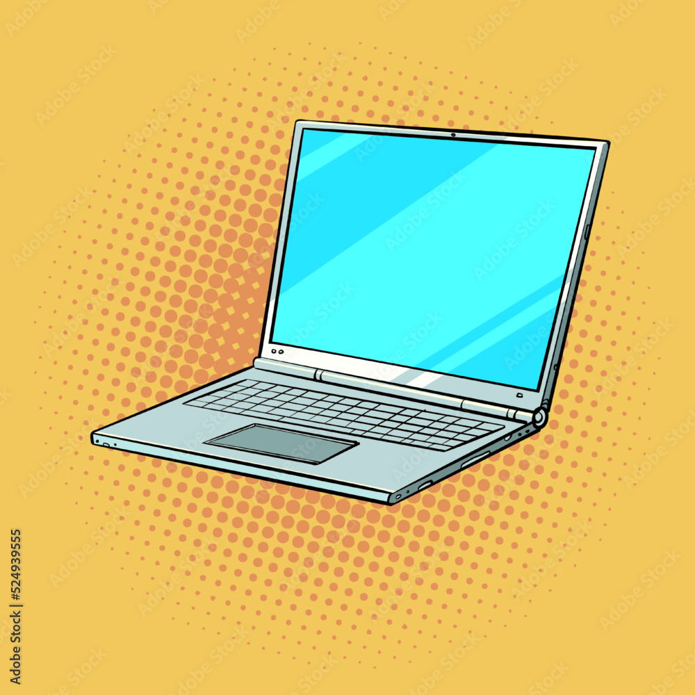 Pop art laptop laptop. Electronic device carrying a computer Stock ...
