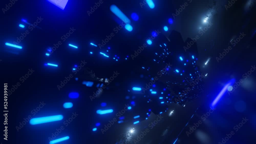 Stockvideo Blocks in air. Large space. Fly through technology ...