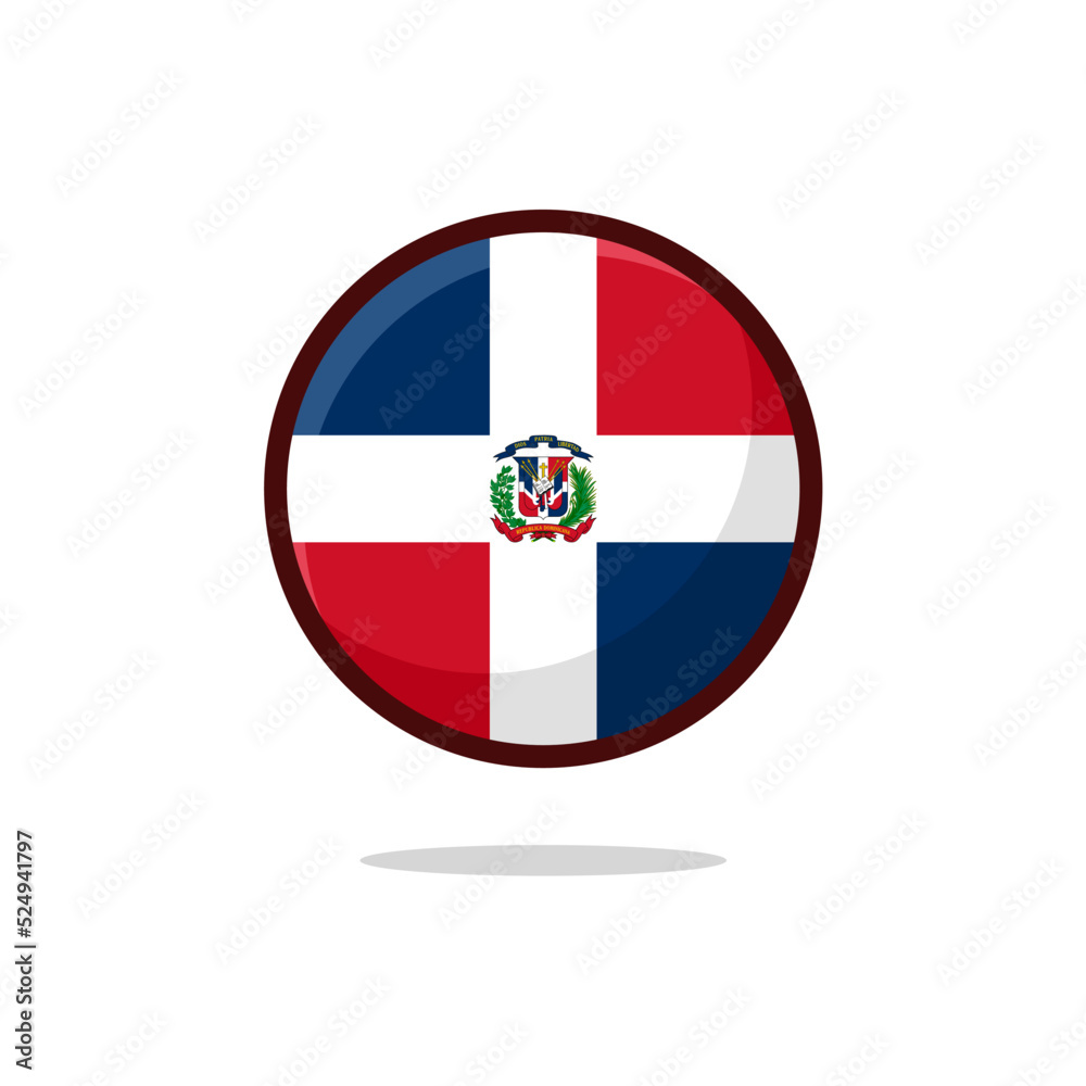 Dominican Republic Flag Icon. Dominican Republic Flag flat style ...