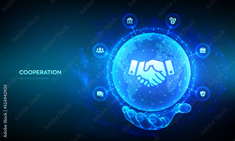 Partnership technology concept. Business partnership. Global ...