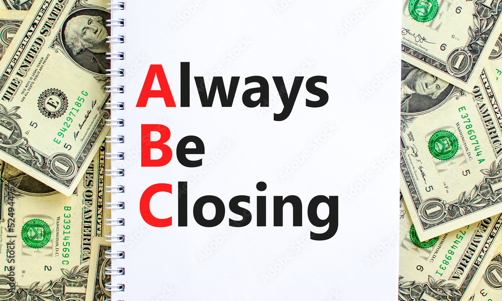 ABC always be closing symbol. Concept words ABC always be closing on ...
