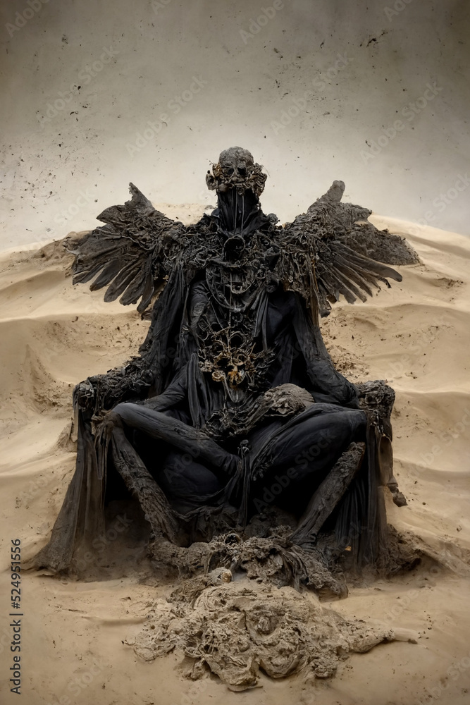 Terrifying king sitting on his throne of sand Stock Photo | Adobe Stock